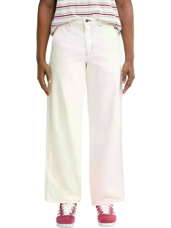 Dickies Contrast-stitch Wide-leg Jeans - White