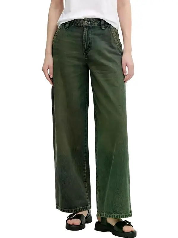 Dickies Buttoned Pocket Wide Leg Jeans - Green