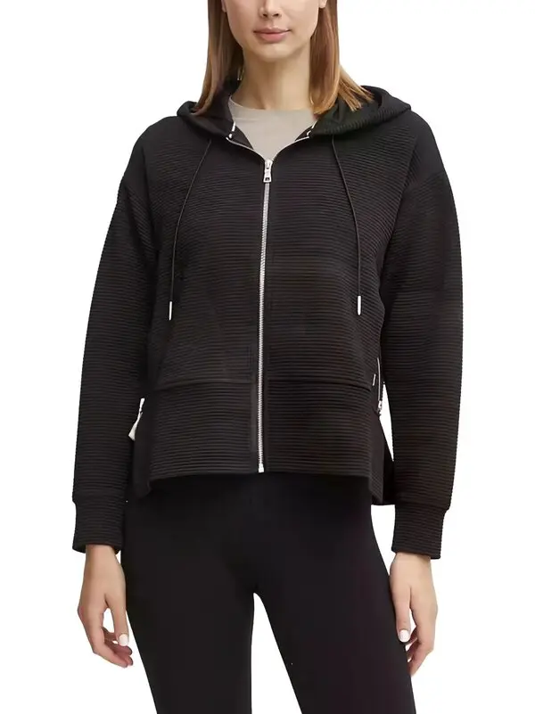 Dkny Ribbed Zip Hoodie - Black