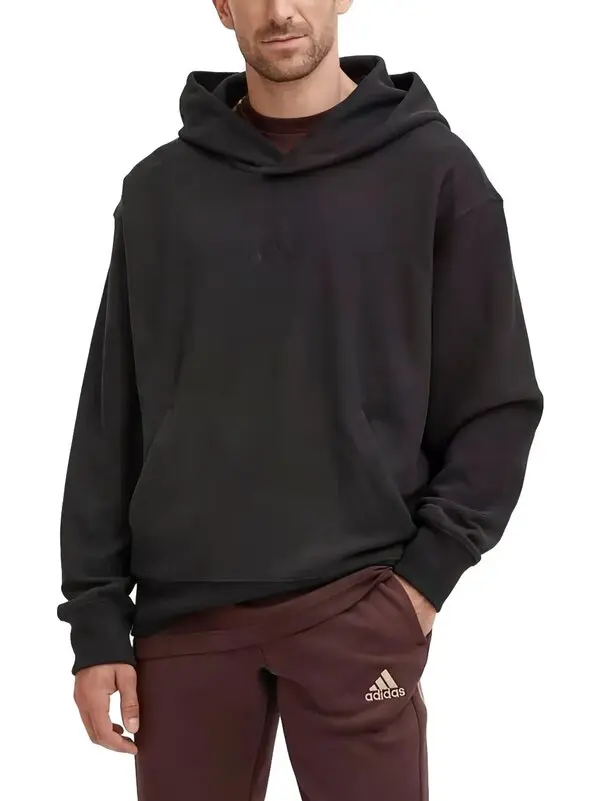 Adidas Hooded Sweatshirt With Ribbed Hem - Black
