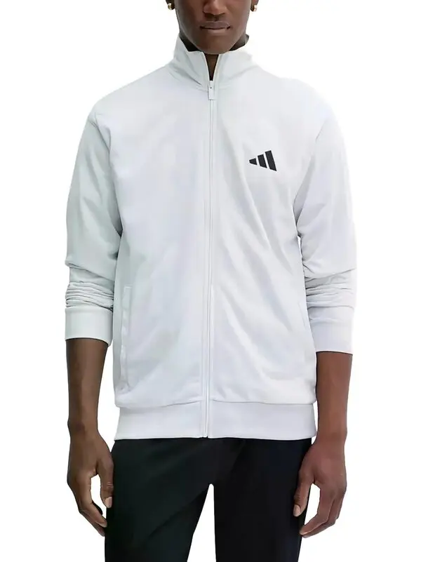 Adidas Logo-detail Zip-up Sweatshirt - Grey