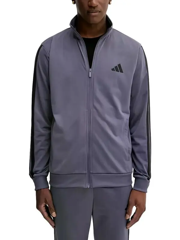 Adidas Three-stripe Zip-up Sweatshirt - Purple