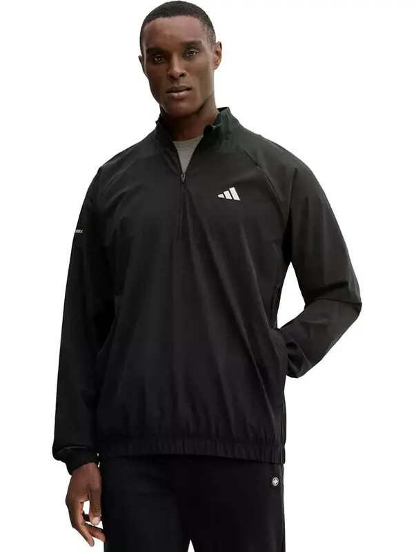 Adidas Quarter-zip Long-sleeved Sweatshirt - Black