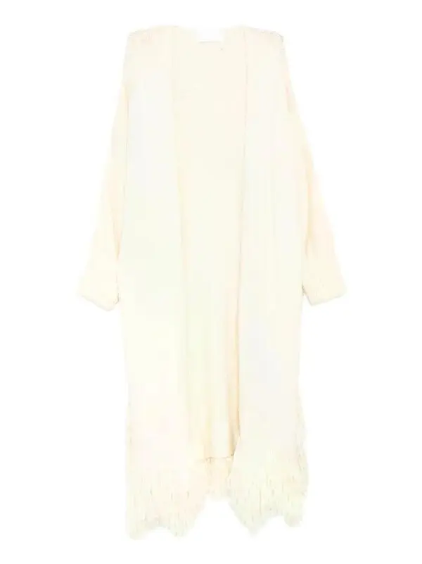 Chloé Fringe Long Cardigan - Neutrals