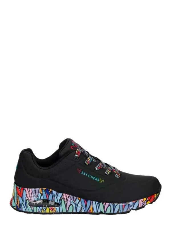 Sketchers Street Uno Ravaged Love Lace-up Sneakers - Black