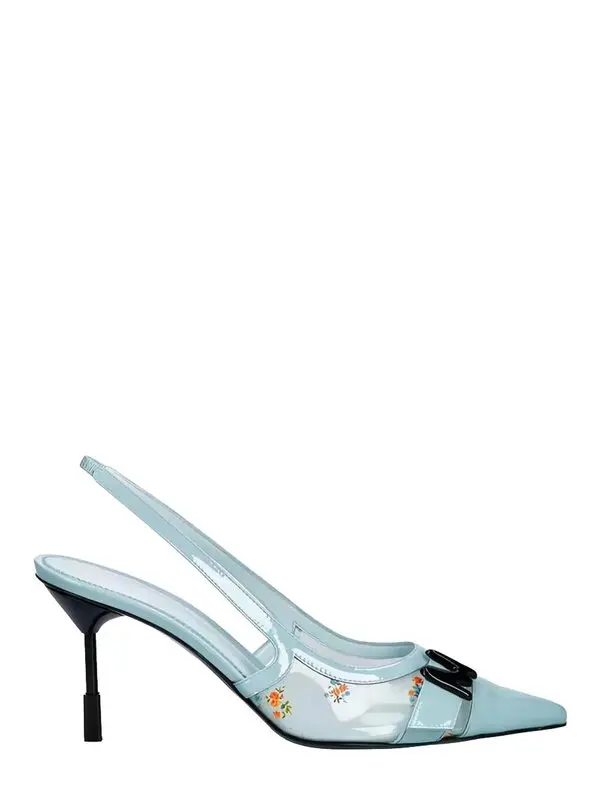 MSGM Floral Buckle Pumps - Blue