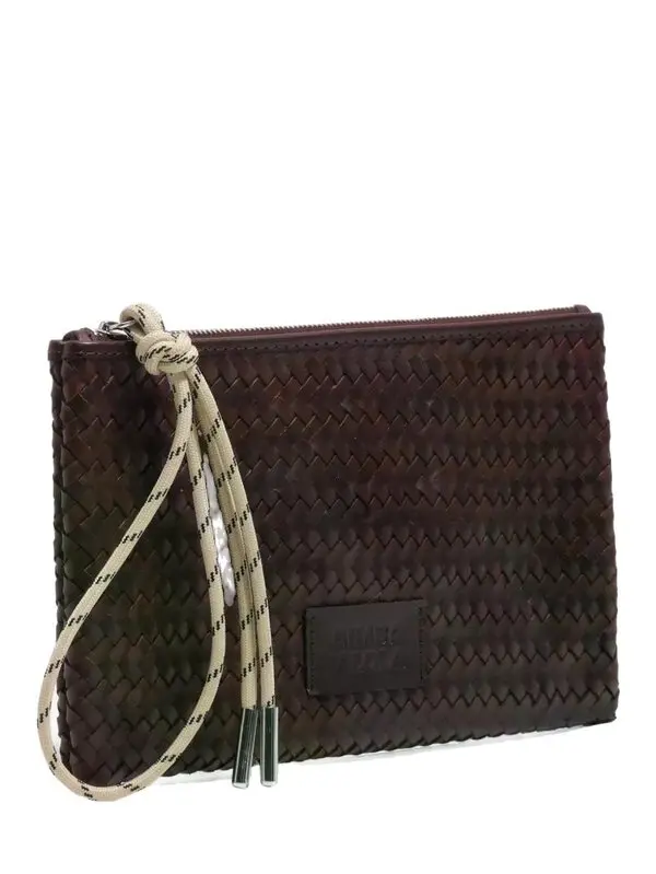 Bimba Y Lola Woven Zip Wallet With Knotted Handle - Brown