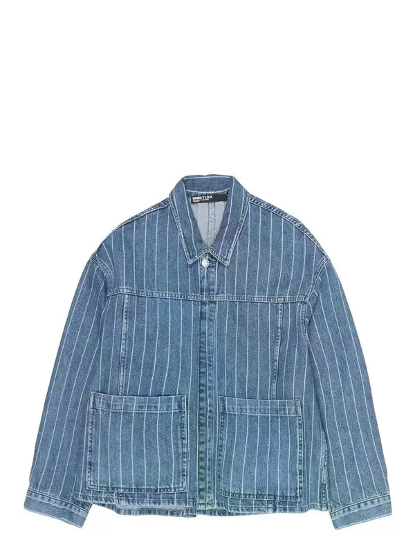 Bimba Y Lola Striped Denim Jacket - Blue