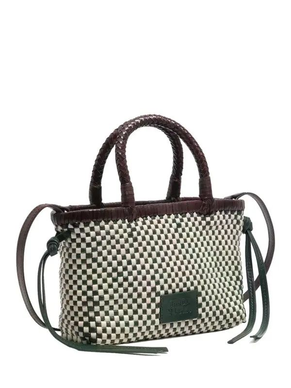 Bimba Y Lola Checkerboard Plait Mini Bag - Green