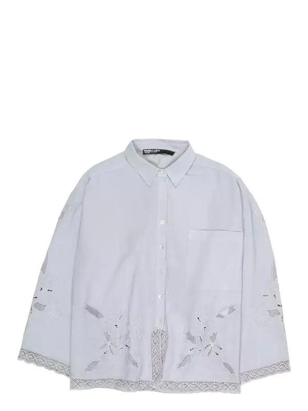 Bimba Y Lola Floral Embroidered Shirt - Blue