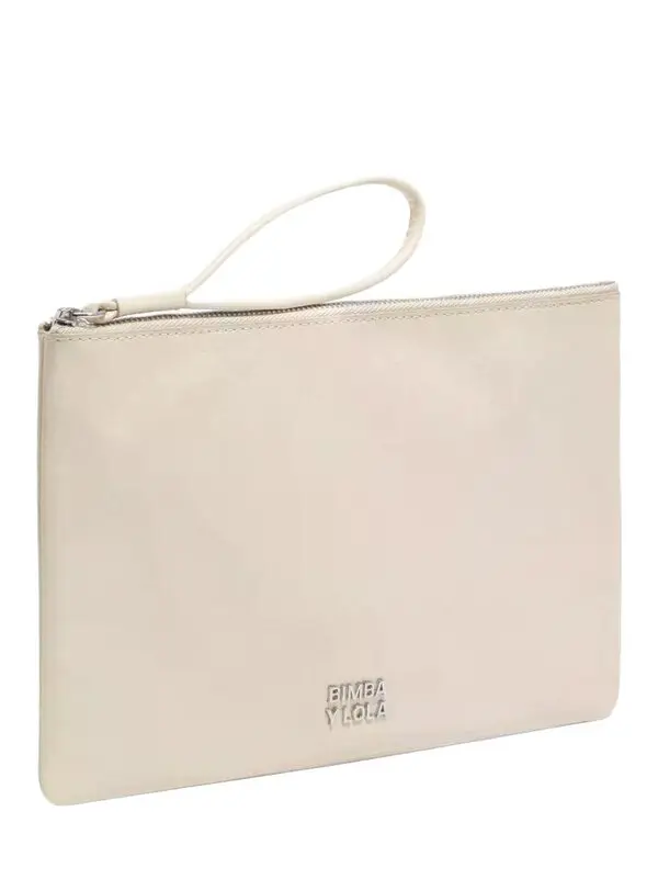 Bimba Y Lola Zipped Leather Wallet With Wrist Strap - Neutrals