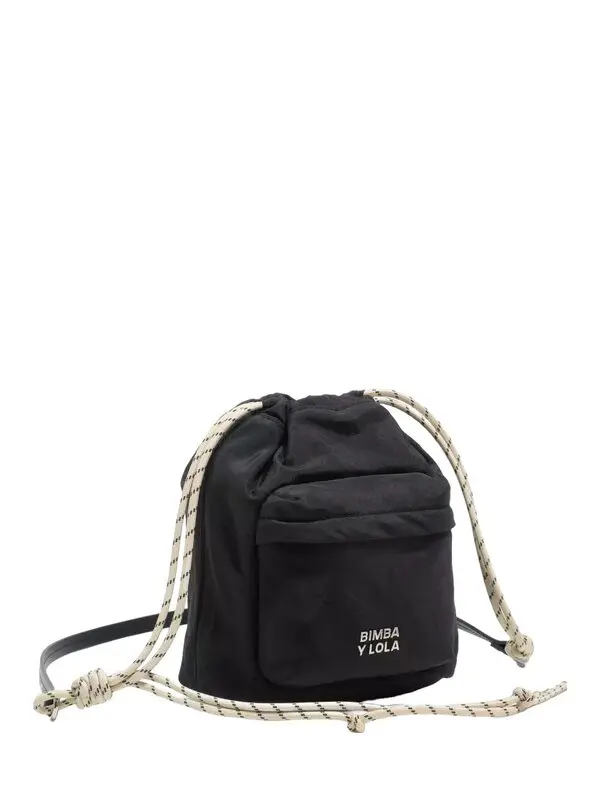 Bimba Y Lola Pocket Drawstring Mini Bag - Black