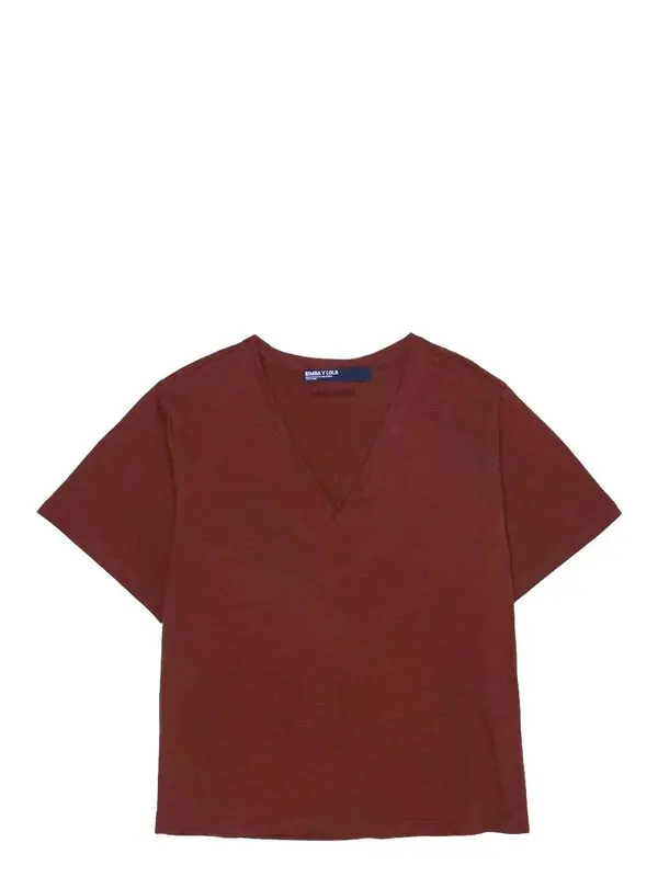 Bimba Y Lola V-neck Short Sleeve T-shirt - Brown