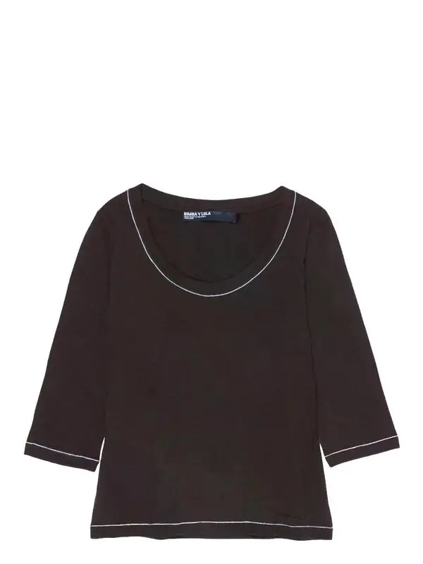Bimba Y Lola Topstitch Trimmed T-shirt - Brown