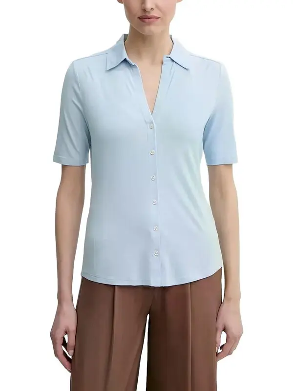 Marc O'polo Buttoned V-neck Top - Blue