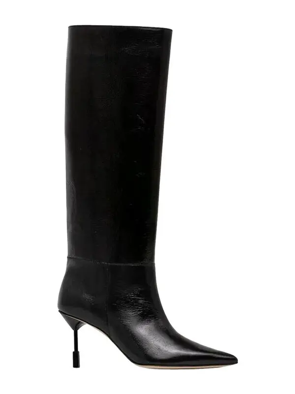 MSGM Pointed Knee High Boots - Black