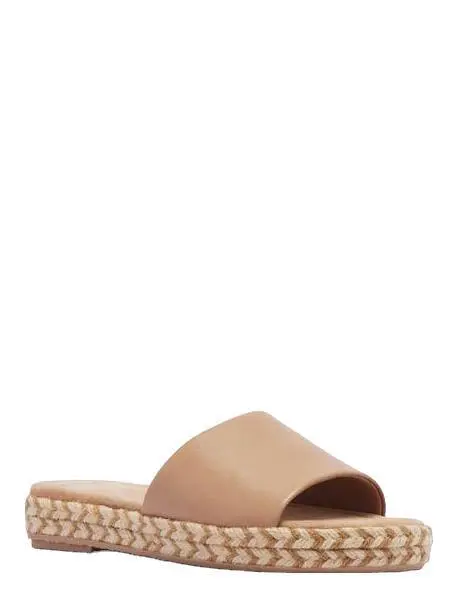 FRANKIE4 Lucia Espadrille Platform Slide Sandal - Camel