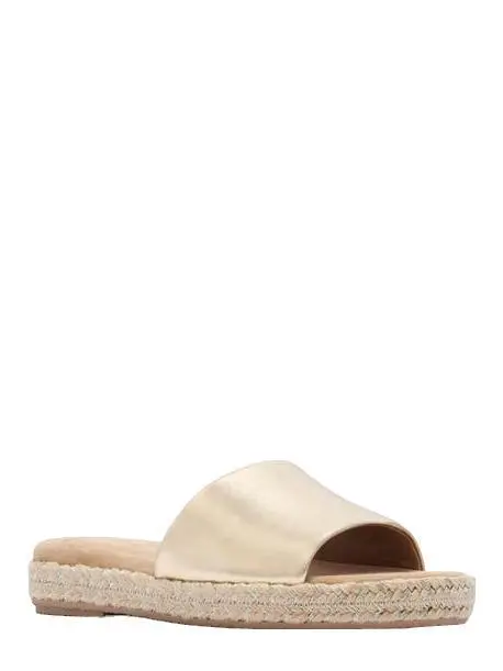 FRANKIE4 Lucia Espadrille Platform Slide Sandal - Gold Tumbled