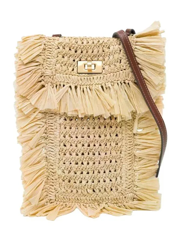 ANYA HINDMARCH Raffia Crossbody Bag - Neutrals