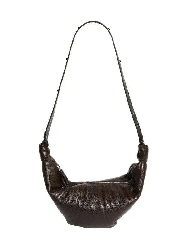 LEMAIRE Medium Croissant Leather Bag - Dark Chocolate