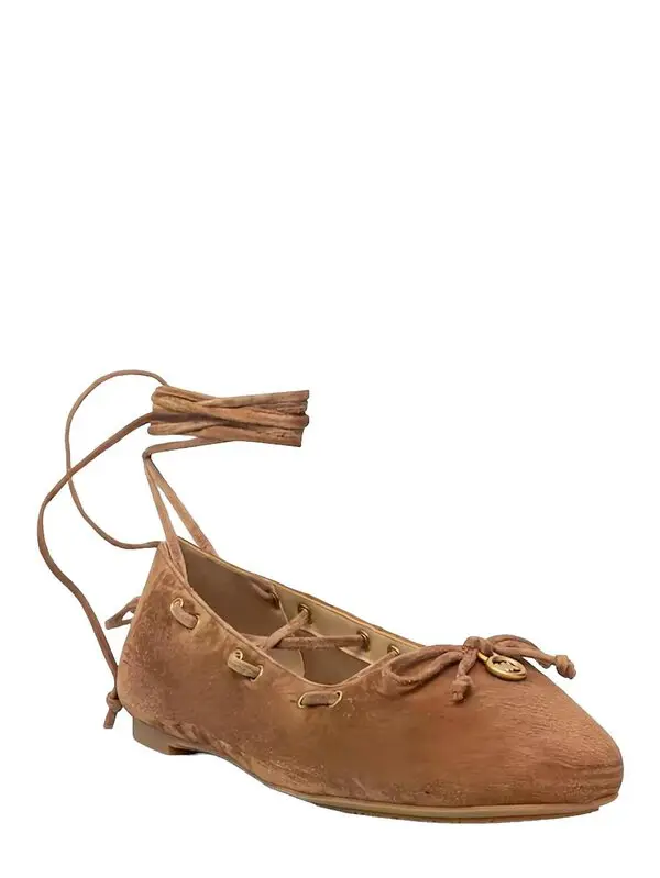 Michael Kors Tie-ankle Ballerina Flats - Brown