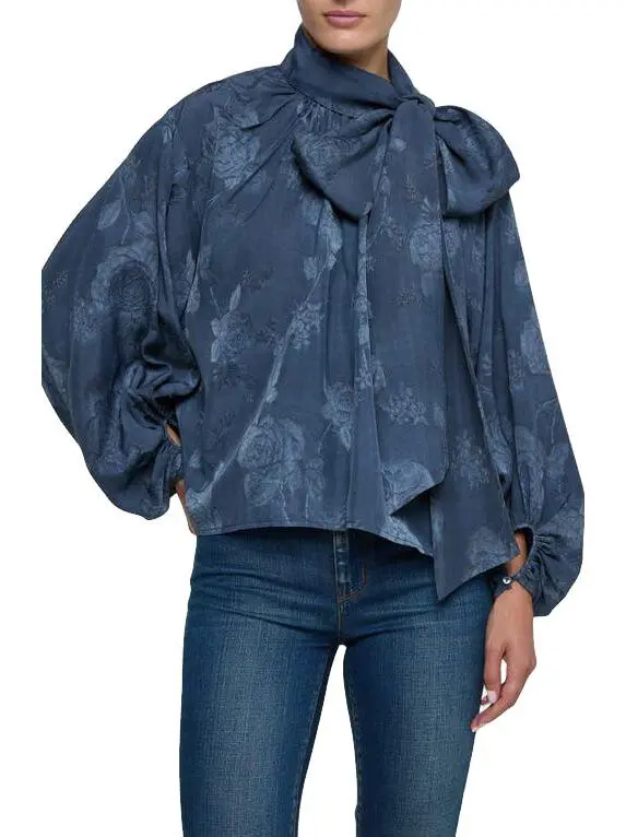 L'Agence Rhett Floral Blouse - Vintage Indigo Floral
