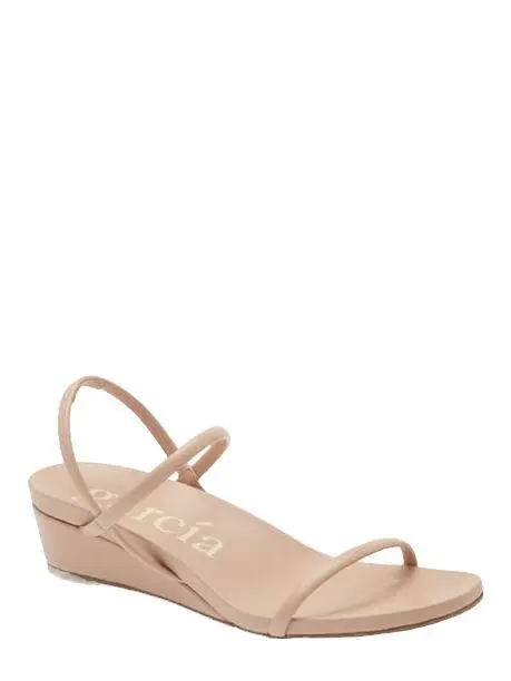 PEDRO GARCIA Wikta Slingback Wedge Sandal - Buff Caprine