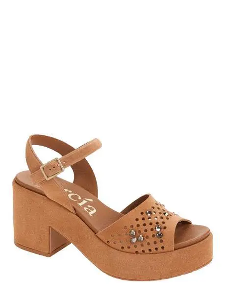 PEDRO GARCIA Dori Ankle Strap Platform Sandal - Adobe Castoro