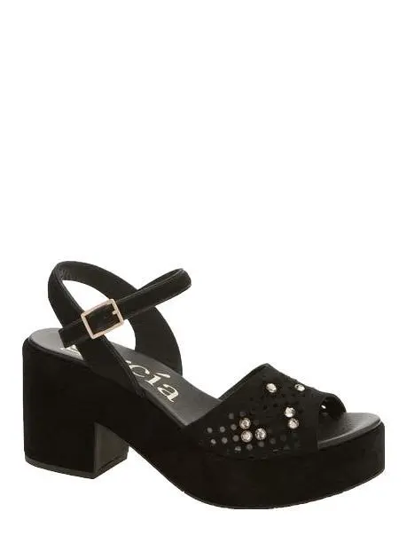 PEDRO GARCIA Dori Ankle Strap Platform Sandal - Black Castoro