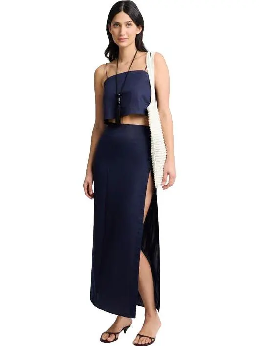 Onia Cropped Cami Top - Noir Navy
