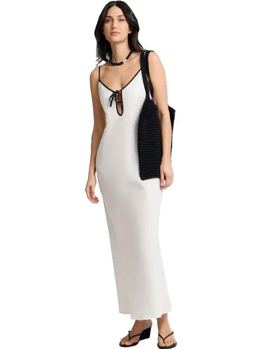 Onia Soleil Slip Dress - Egret/black