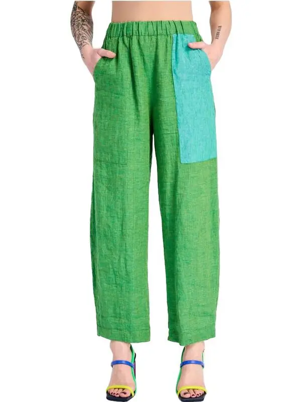 Alembika High-rise Linen Pants - Green