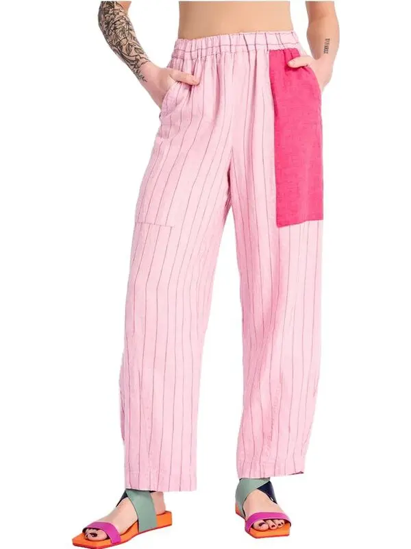 Alembika High-rise Linen Pants - Pink