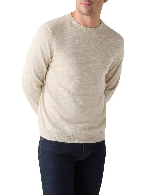 Robert Talbott Robbins Linen-silk Crewneck Sweater - Flax
