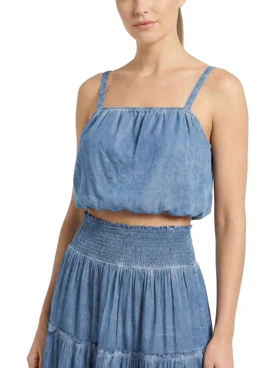 CHANGE OF SCENERY Bubble Hem Cami Top - Stonewash
