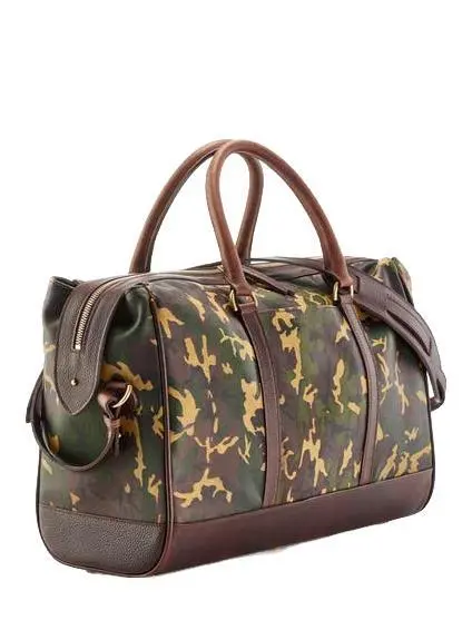 PRINCE OF SCOTS Wanderlust Leather Weekender - Tan Camo