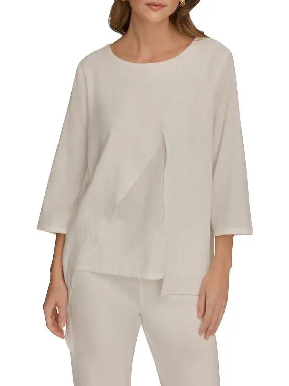 Donna Karan New York Overlap Wrap-front Top - Cream