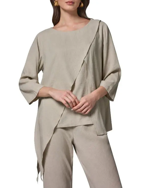 Donna Karan New York Overlap Wrap-front Top - Sandstone