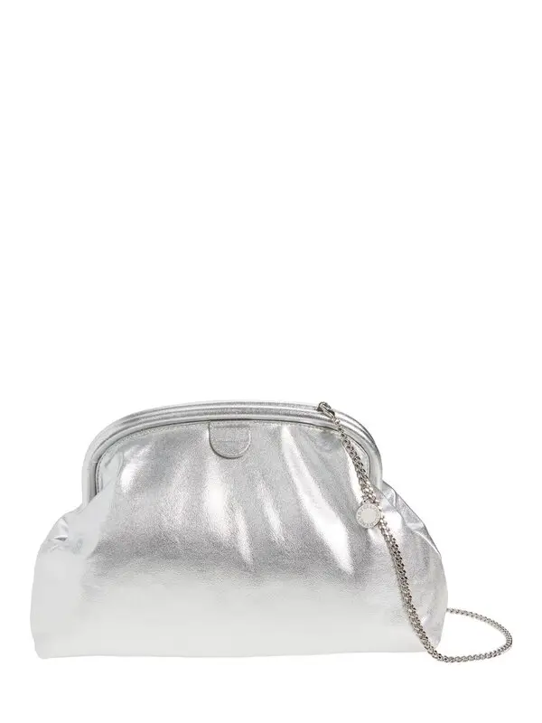Stella McCartney Falabella Padded Clutch With Chain Strap - Silver