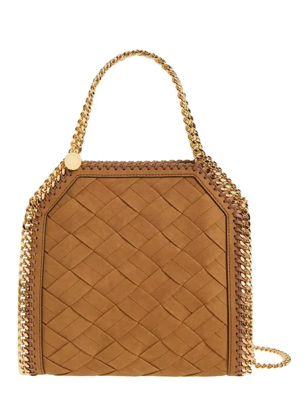 Stella McCartney Mini Falabella Woven Crossbody Bag - Brandy