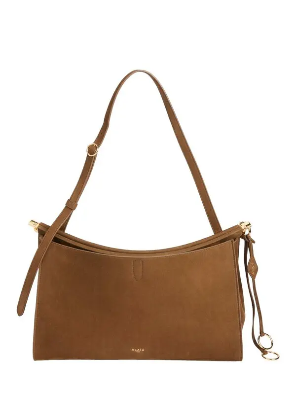 Alaïa Le Click Pocket Nubuck Leather East/west Shoulder Bag - Khaki