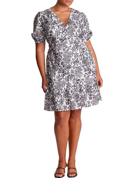 ESTELLE Floral Cotton Eyelet Dress - Black/milk