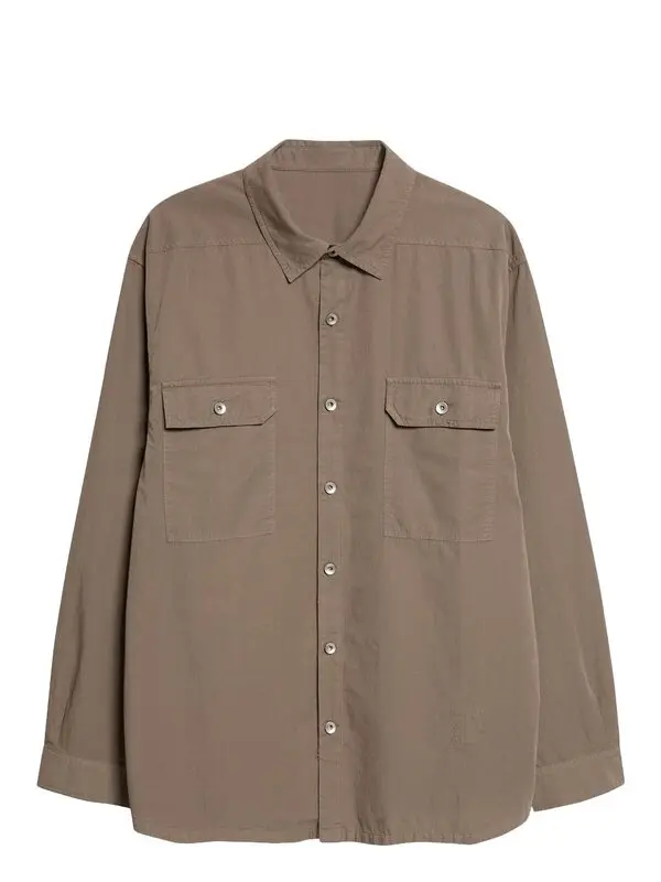 Rick Owens Jumbo Cotton Button-up Overshirt - Dust