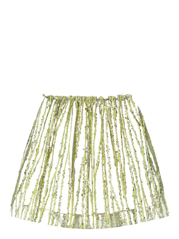 DOUUOD Tulle Skirt With Embroidery - Yellow