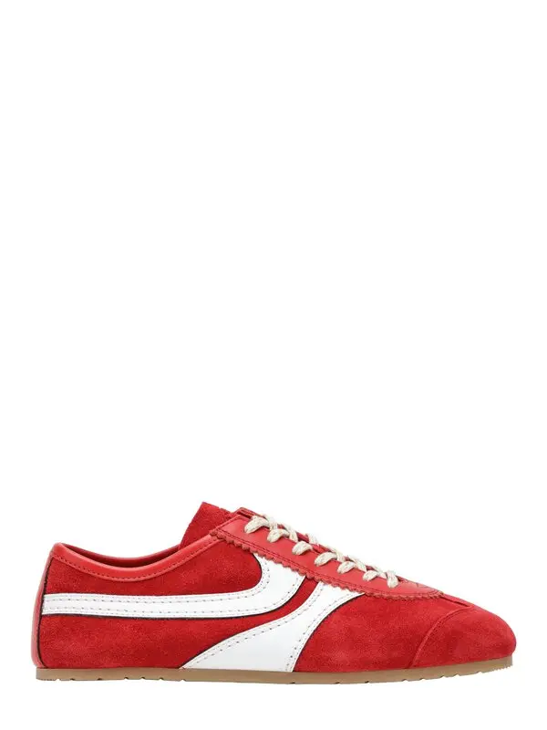 Dries Van Noten Leather And Suede Sneakers - Red
