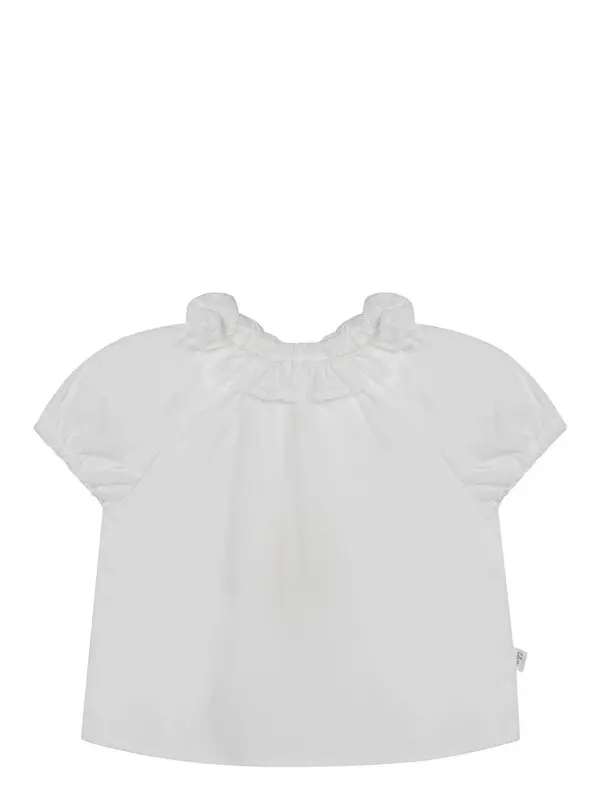 TEDDY & MINOU Cotton Blouse With Ruffles - White