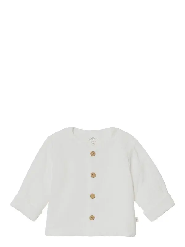 TEDDY & MINOU Cotton Round-neck Jacket - White