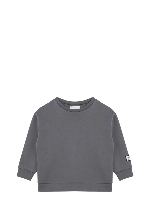 DOUUOD Cotton Blend Crew-neck Sweatshirt - Grey