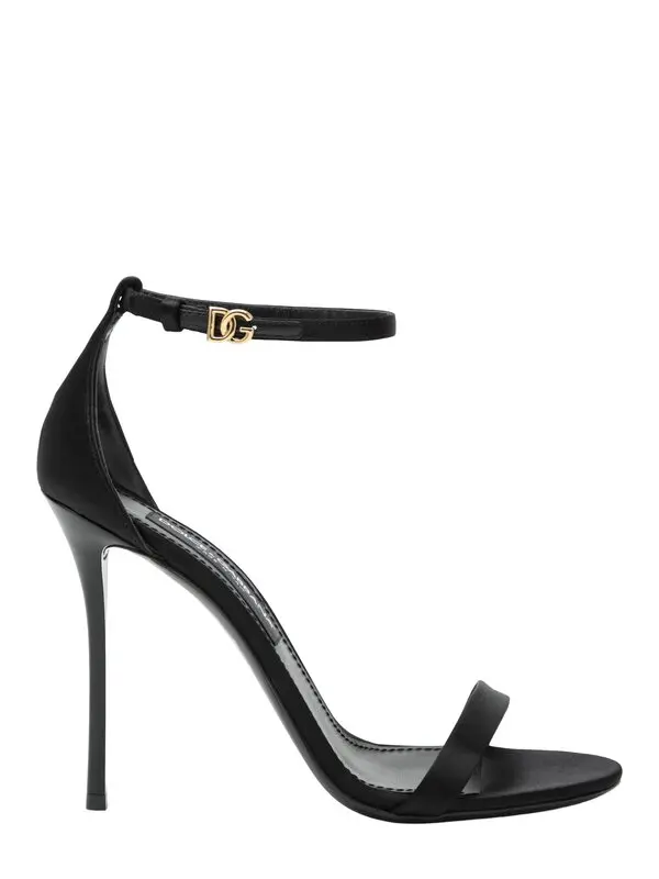 Dolce & Gabbana Keira Sandal In Satin - Black