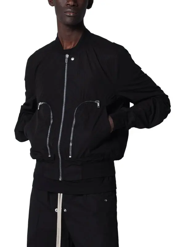 Rick Owens Bauhaus Flight Ribbed Bomber Jacket - Black